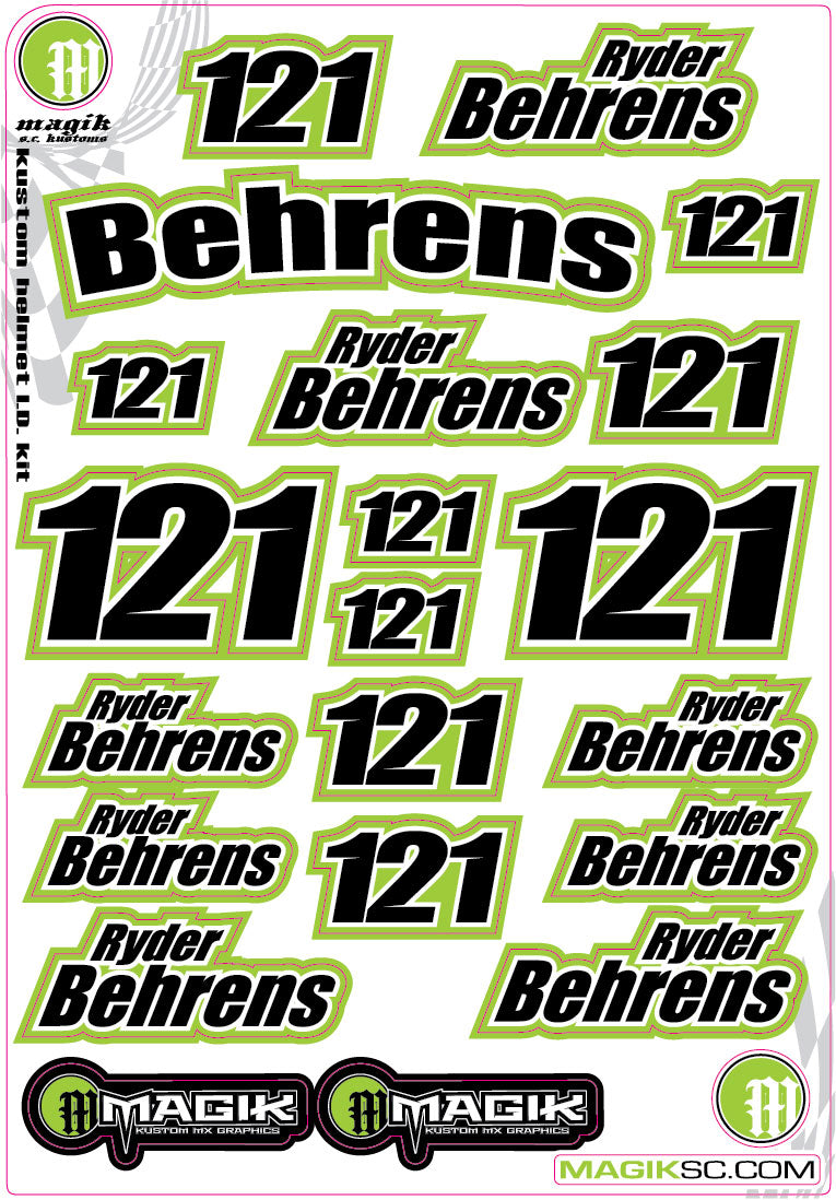 HELMET DECAL SHEET – Magik Graphics